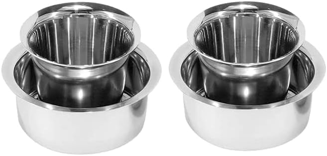 South Indian Stainless Steel Dabara Set of 2, Madrasi Filter Coffee Set ...