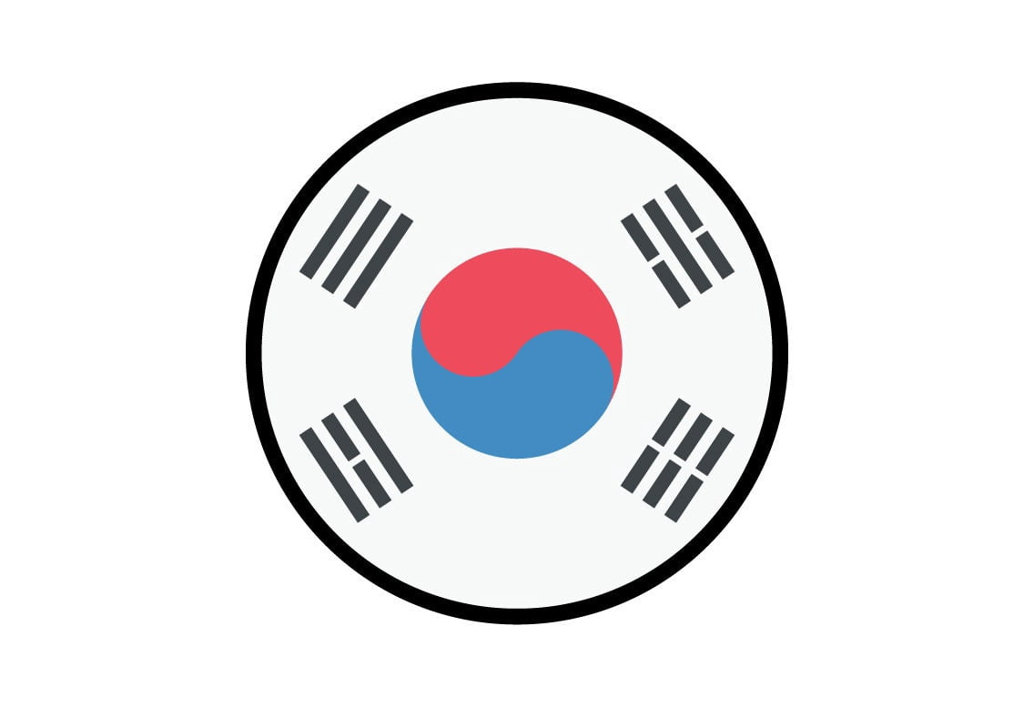 South Korea Flag Circle Sticker Decal 4 inches - 4 inch - Walmart.com