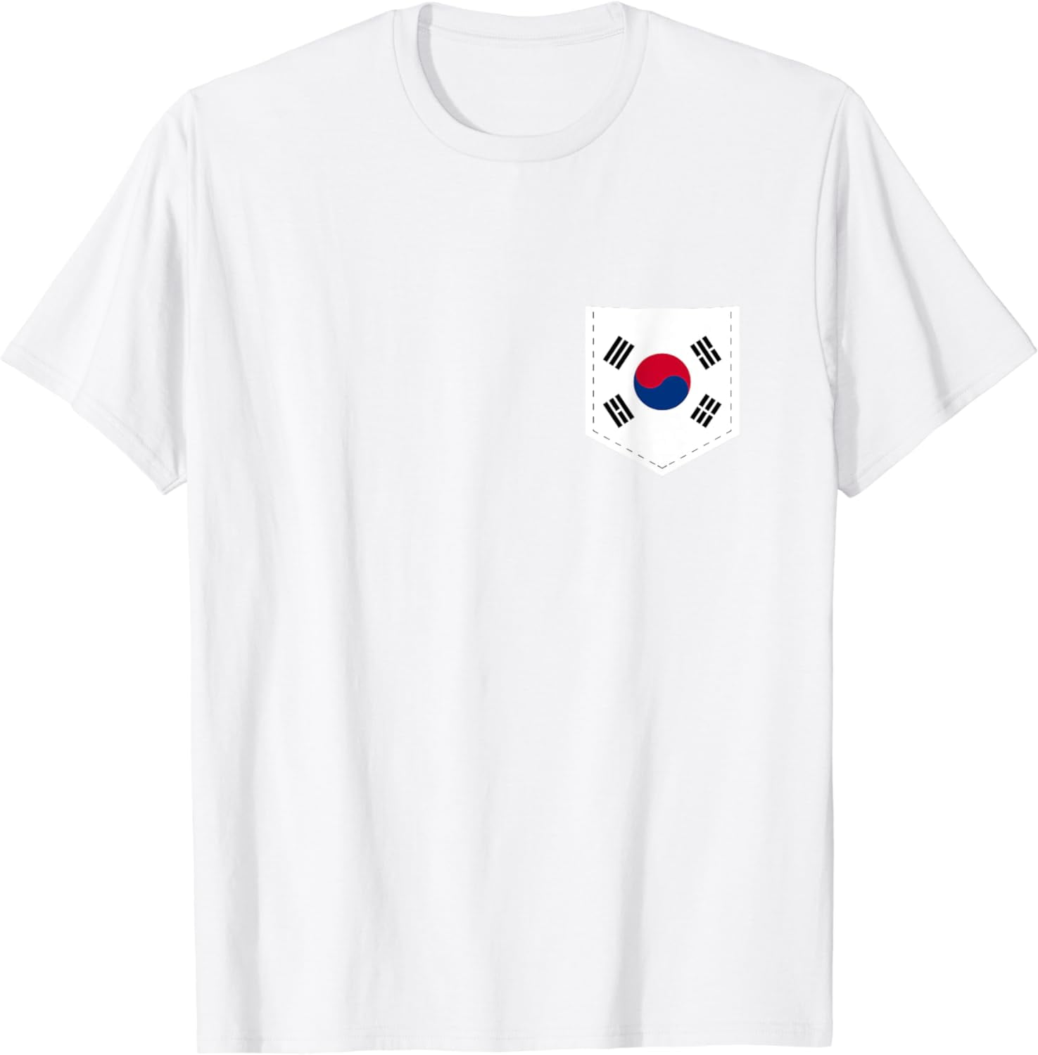 South Korea Flag with Printed South Korean Flag Pocket T-Shirt ...