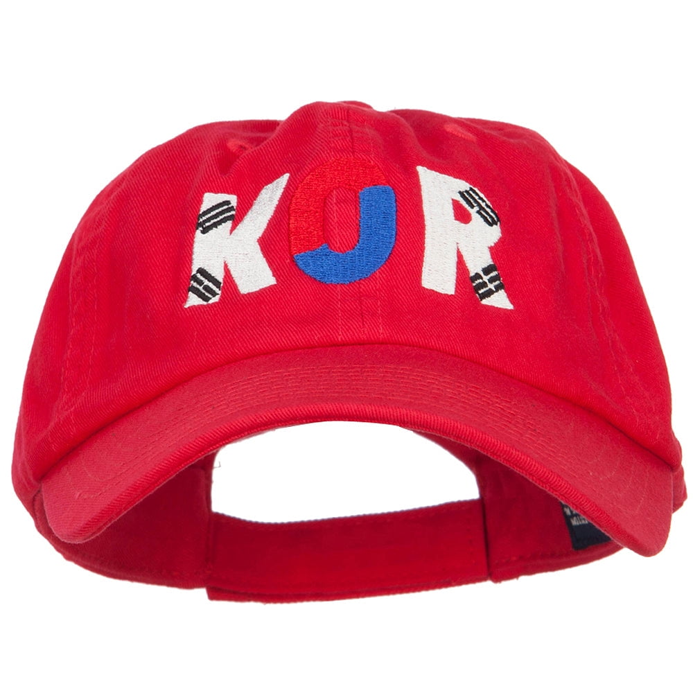 South Korea KOR Flag Embroidered Low Profile Cap - Red OSFM - Walmart.com
