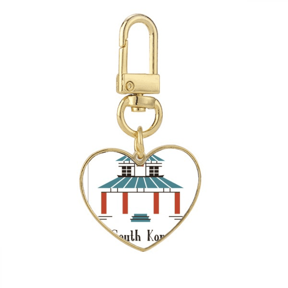 South Korea Landmarks The Phylum Gold Heart Keychain Metal Keyring ...