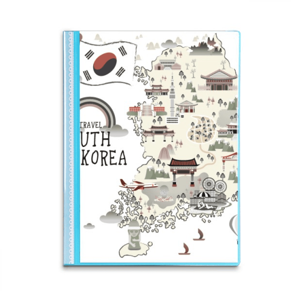 South Korea Map Landmarks Book Sheet Protectors Portfolio Binder Folder ...