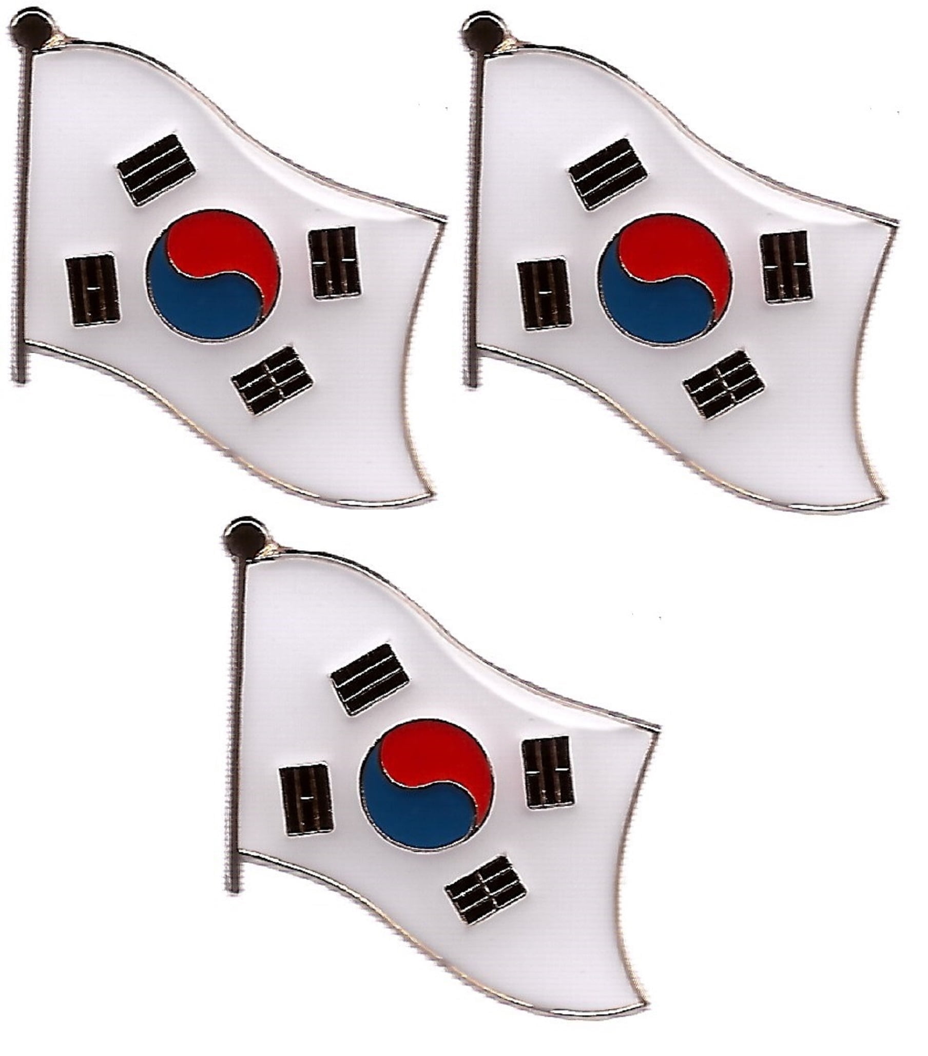 South Korea Single Flag Lapel Pins, Pack of 3 - Walmart.com