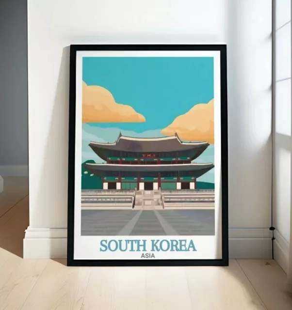 South Korea Travel Poster - Gyeongbokgung Palace And Asia Decor NO ...
