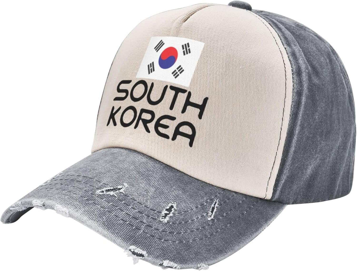 South Korea Vintage Washed Distressed Cotton Dad Hat Baseball Cap ...