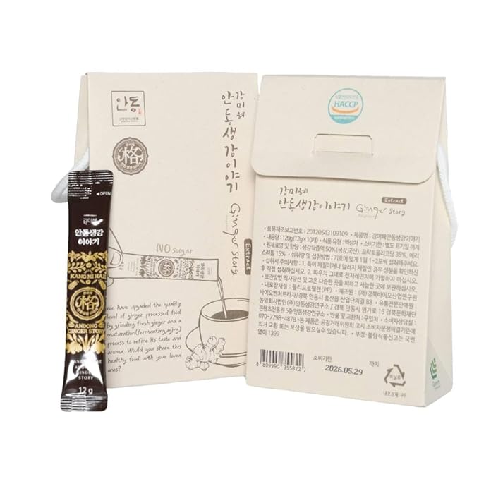 South Korean Ginger Extracted Tea Syrup Sticks, 1 Bag 12 g x 10 ea ...
