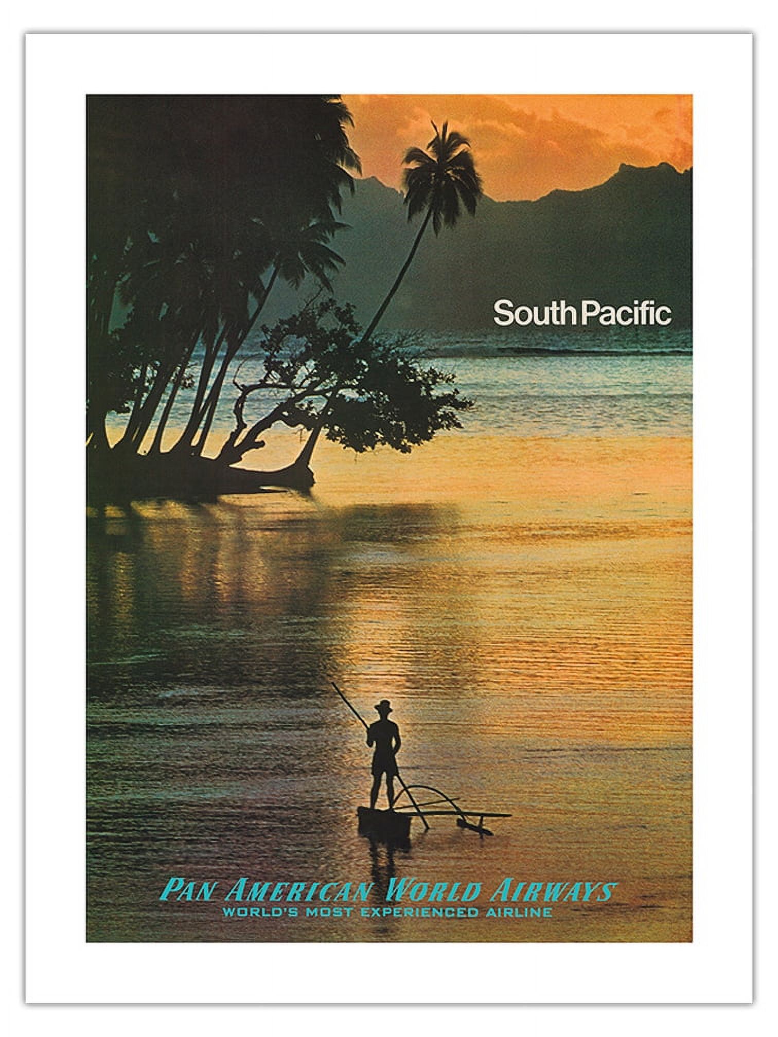 South Pacific - Vintage Airline Travel Poster by Ivan Chermayeff c.1971 ...