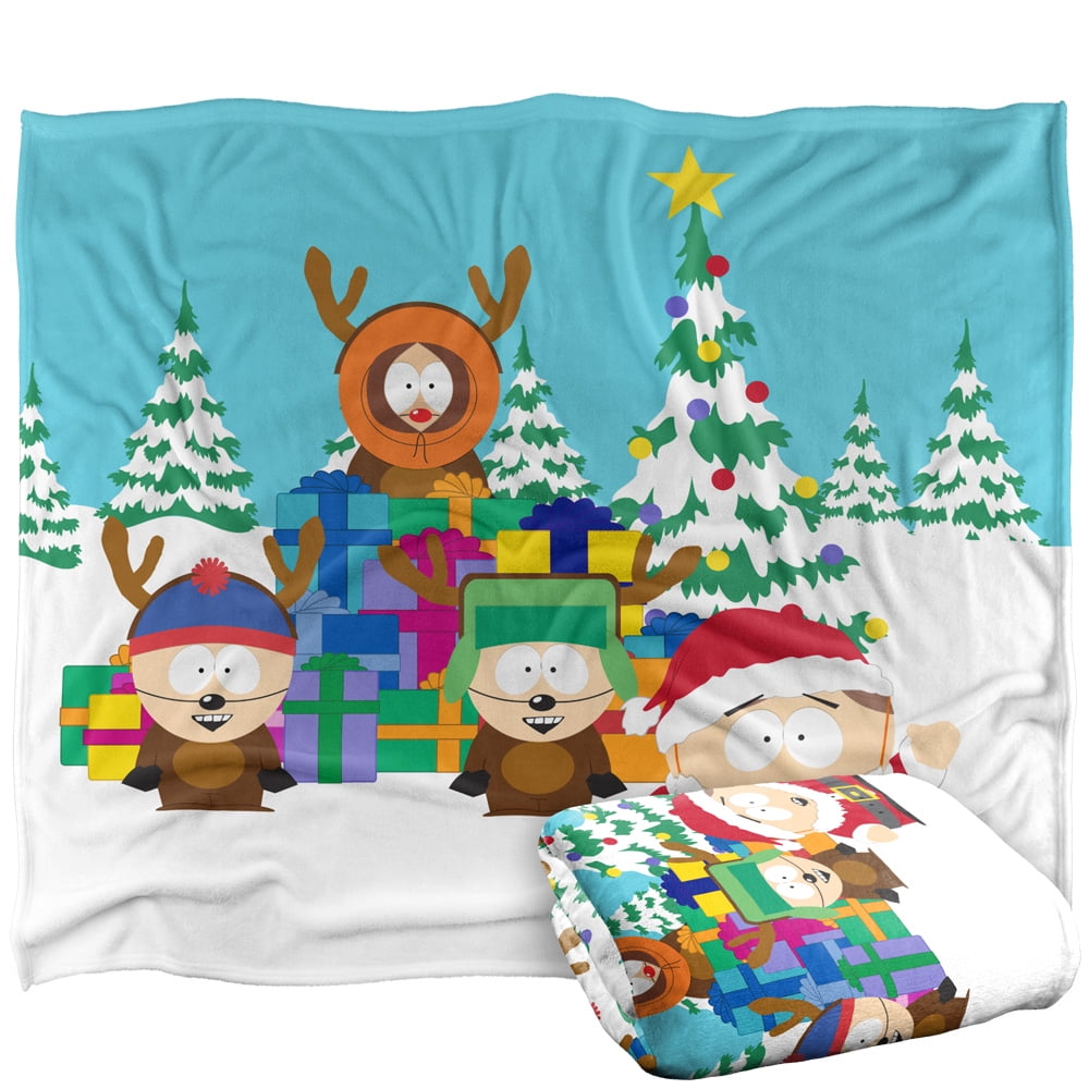 South Park Blanket, 50'x60' Cartman Santa and Reindeer Boys Silky Touch ...