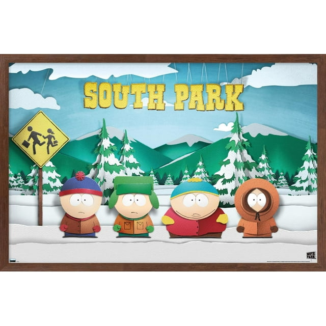 South Park - Bus Stop Wall Poster, 14.725" x 22.375" Framed - Walmart.com