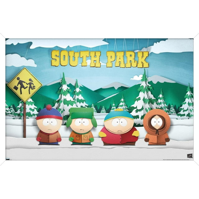 South Park - Bus Stop Wall Poster, 14.725" x 22.375" Framed - Walmart.com
