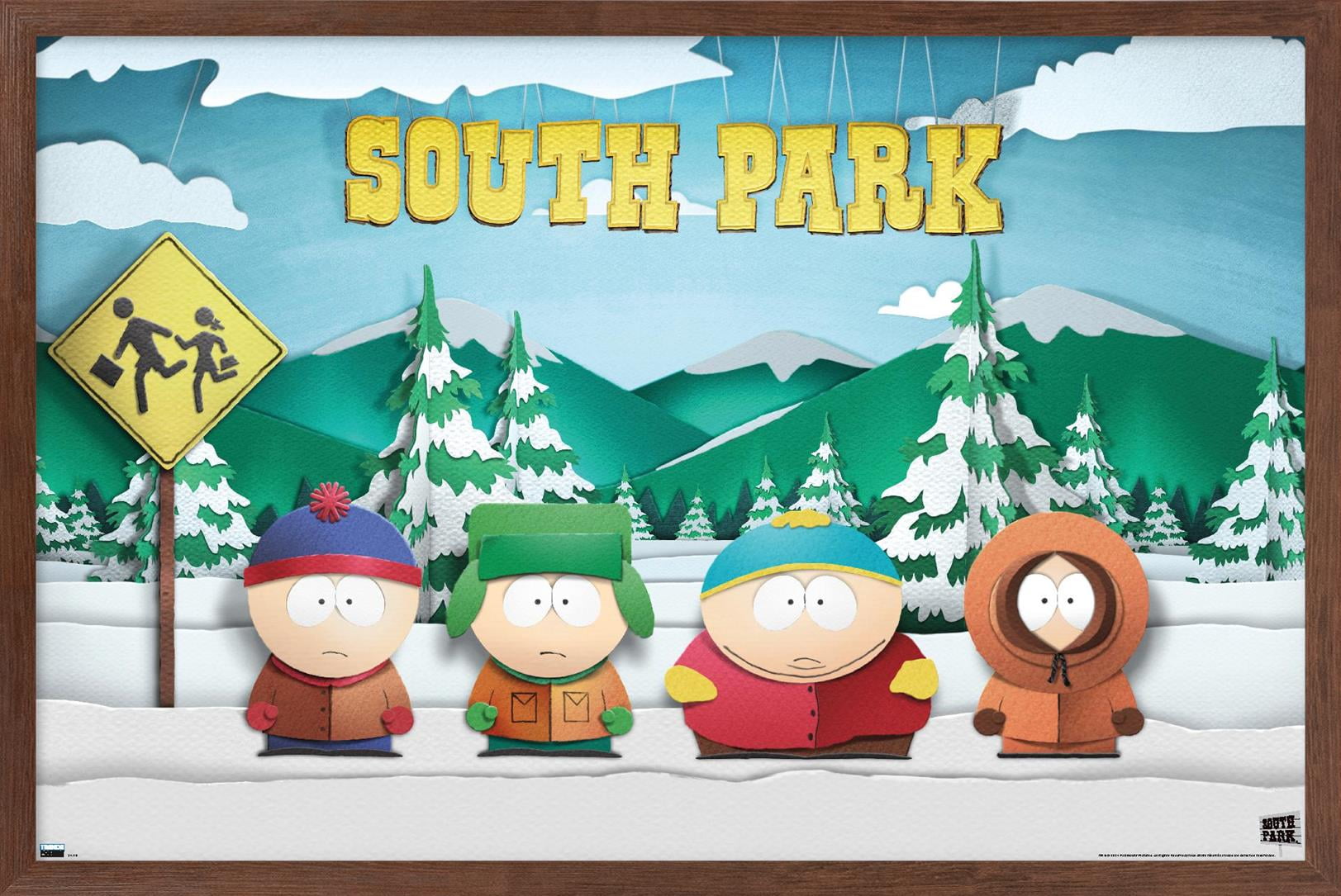 South Park - Bus Stop Wall Poster, 22.375" x 34" Framed - Walmart.com