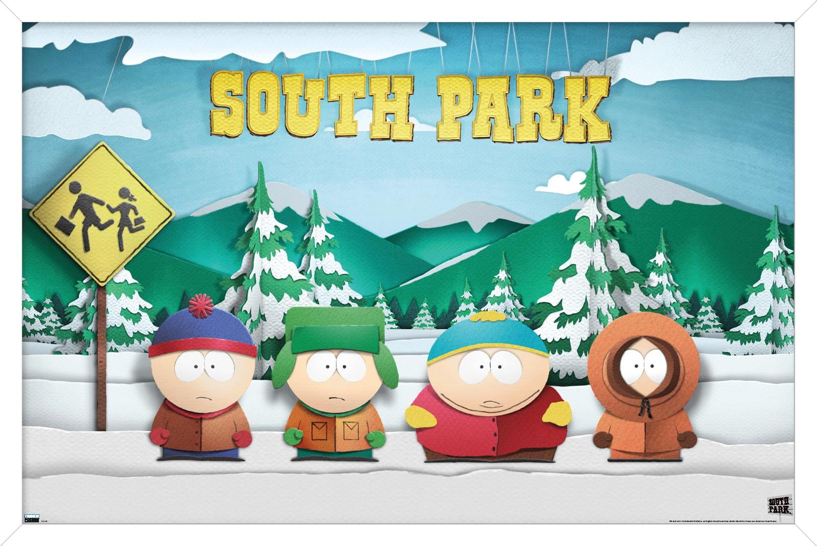 South Park - Bus Stop Wall Poster, 22.375" x 34" Framed - Walmart.com