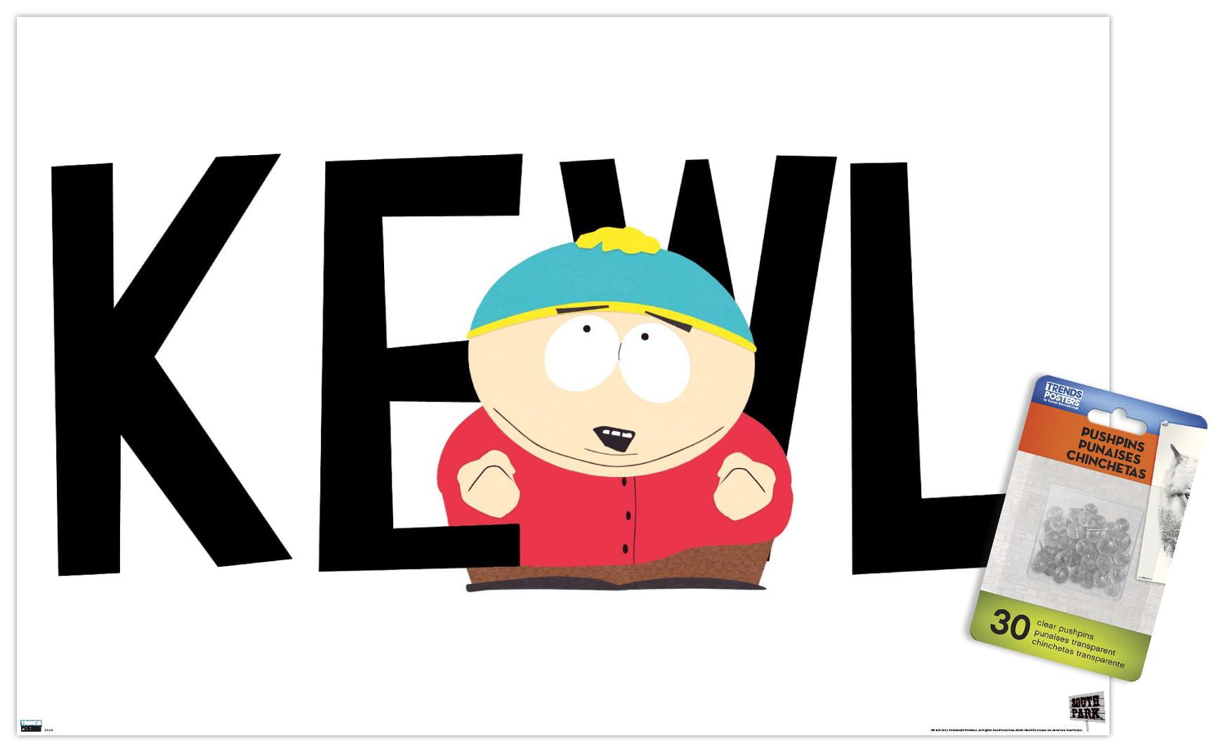 South Park - Cartman Kewl Wall Poster with Push Pins, 14.725" x 22.375 ...