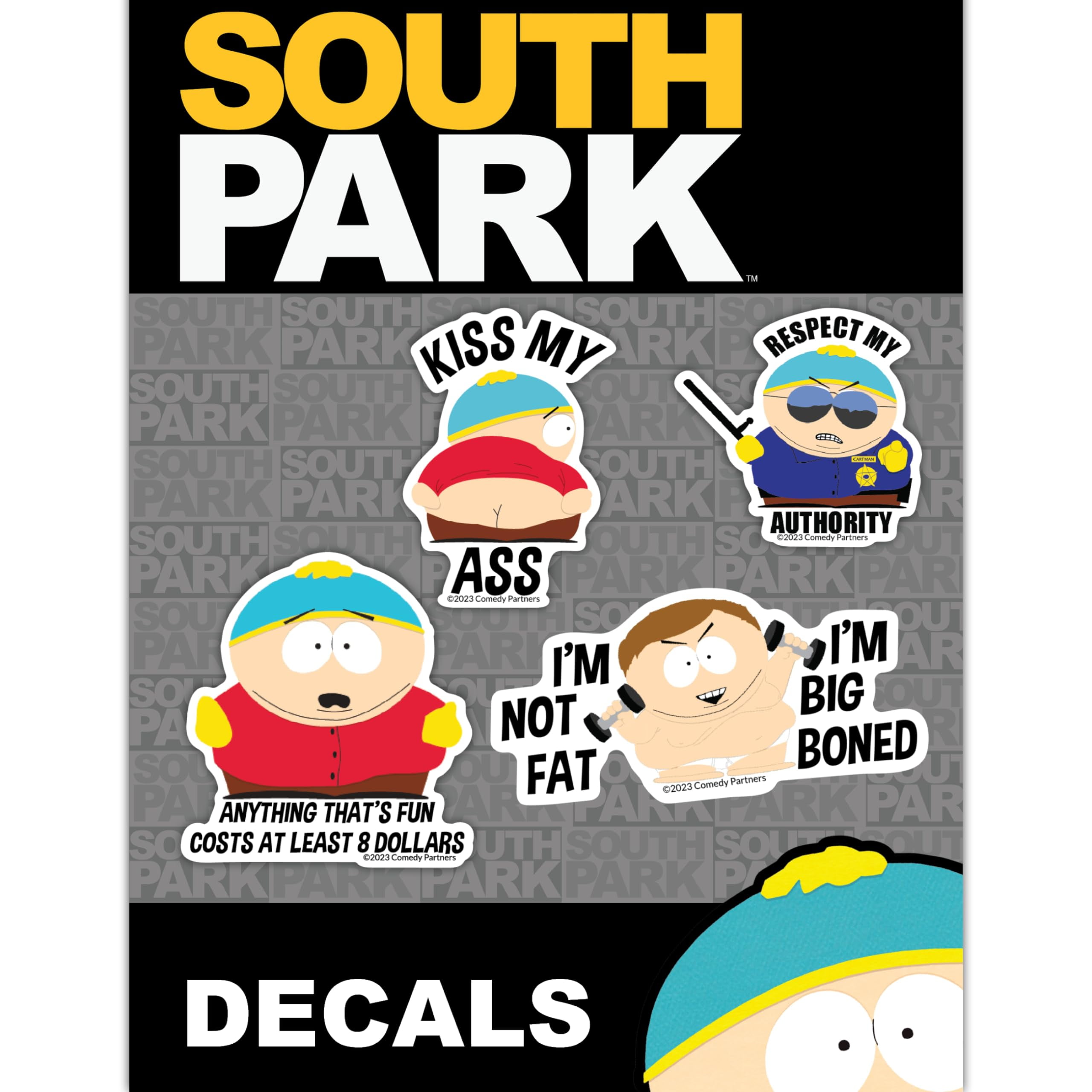 South Park Cartman Vinyl Decals - Set of 4 Waterproof Outdoor Car ...