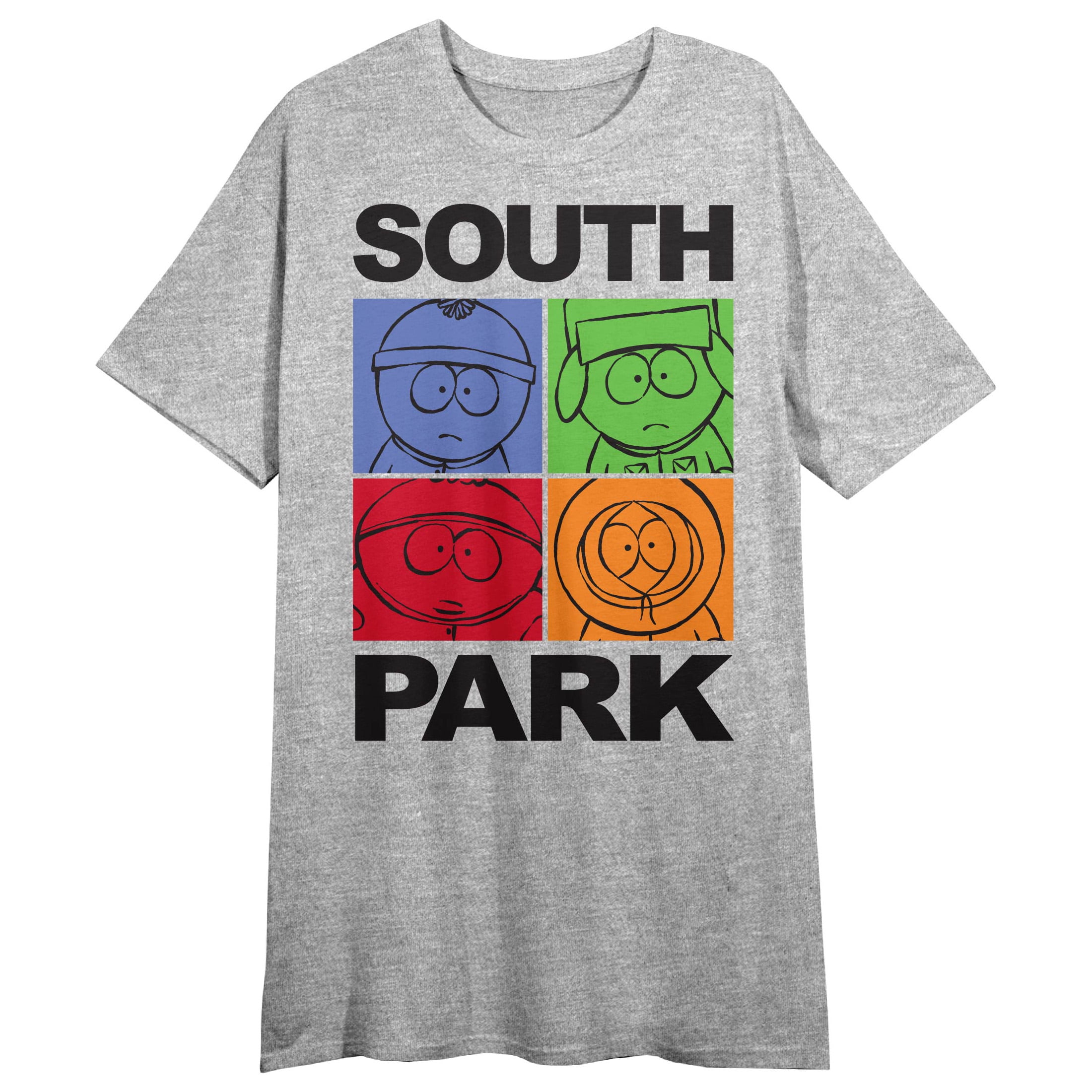 South Park Character Squares Crew Neck Athletic Heather Women's Night ...