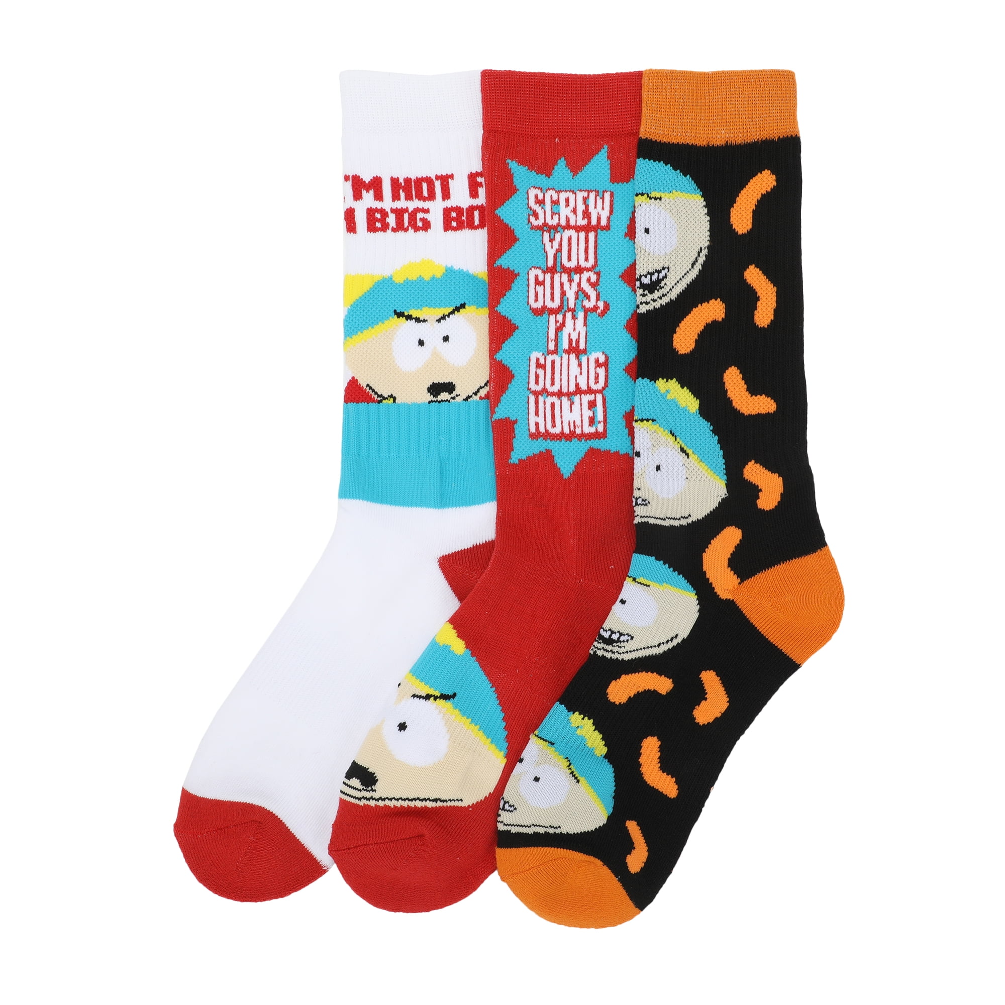 South Park Eric Cartman 3-Pair Men's Athletic Crew Socks - Walmart.com