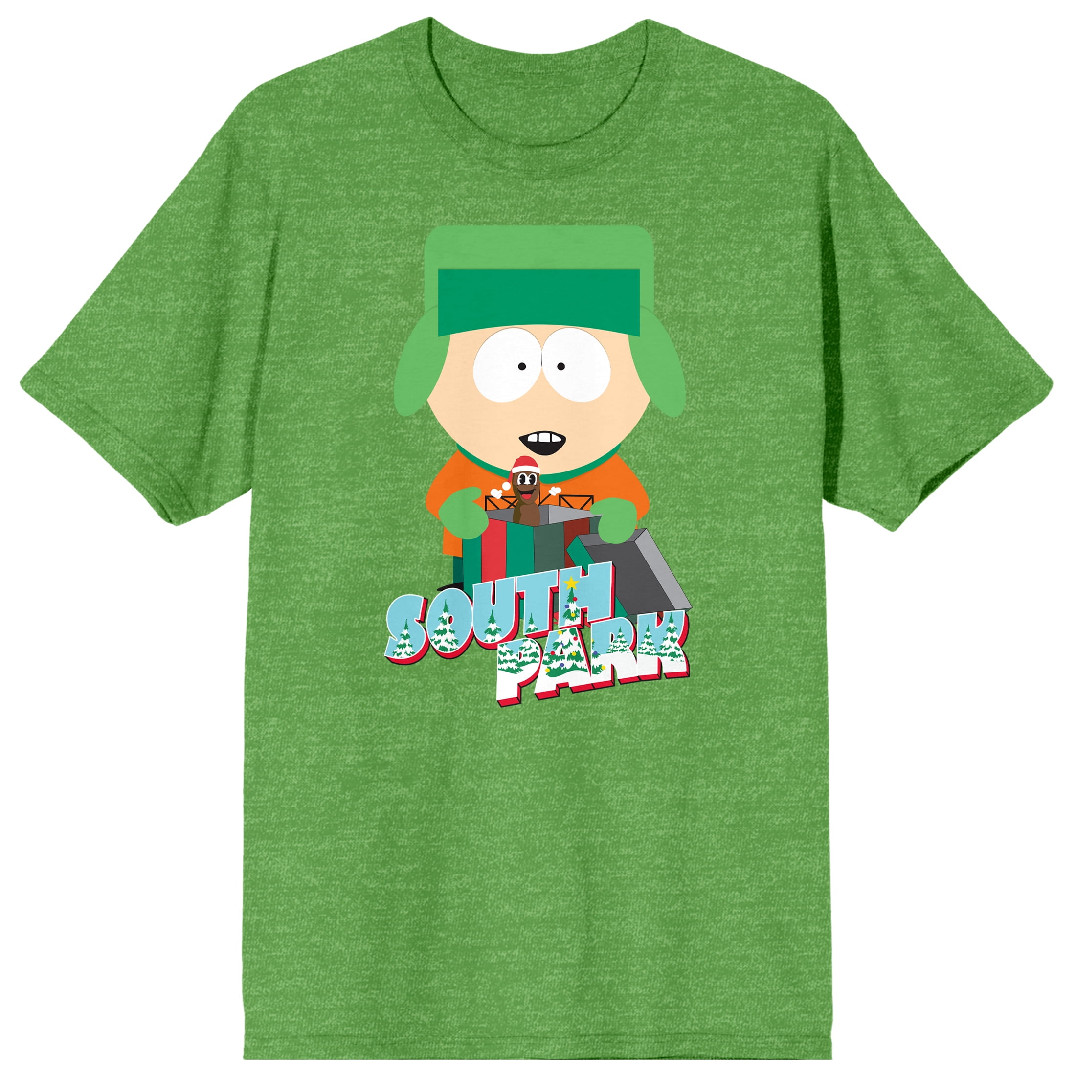 South Park Kyle Broflovski with Christmas Gift Men's Kelly Green Short ...