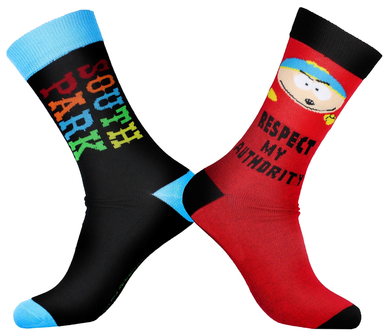 South Park Men's Cartman Respect My Authority Adult 2 Pair Crew Socks ...