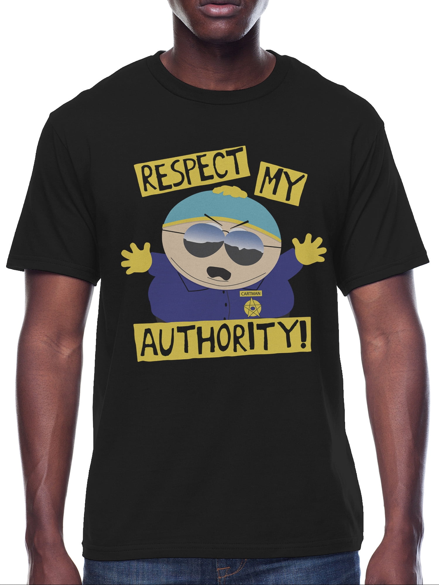 South Park Men's Graphic Cartman Tee Shirt, Respect My Authority, Sizes ...