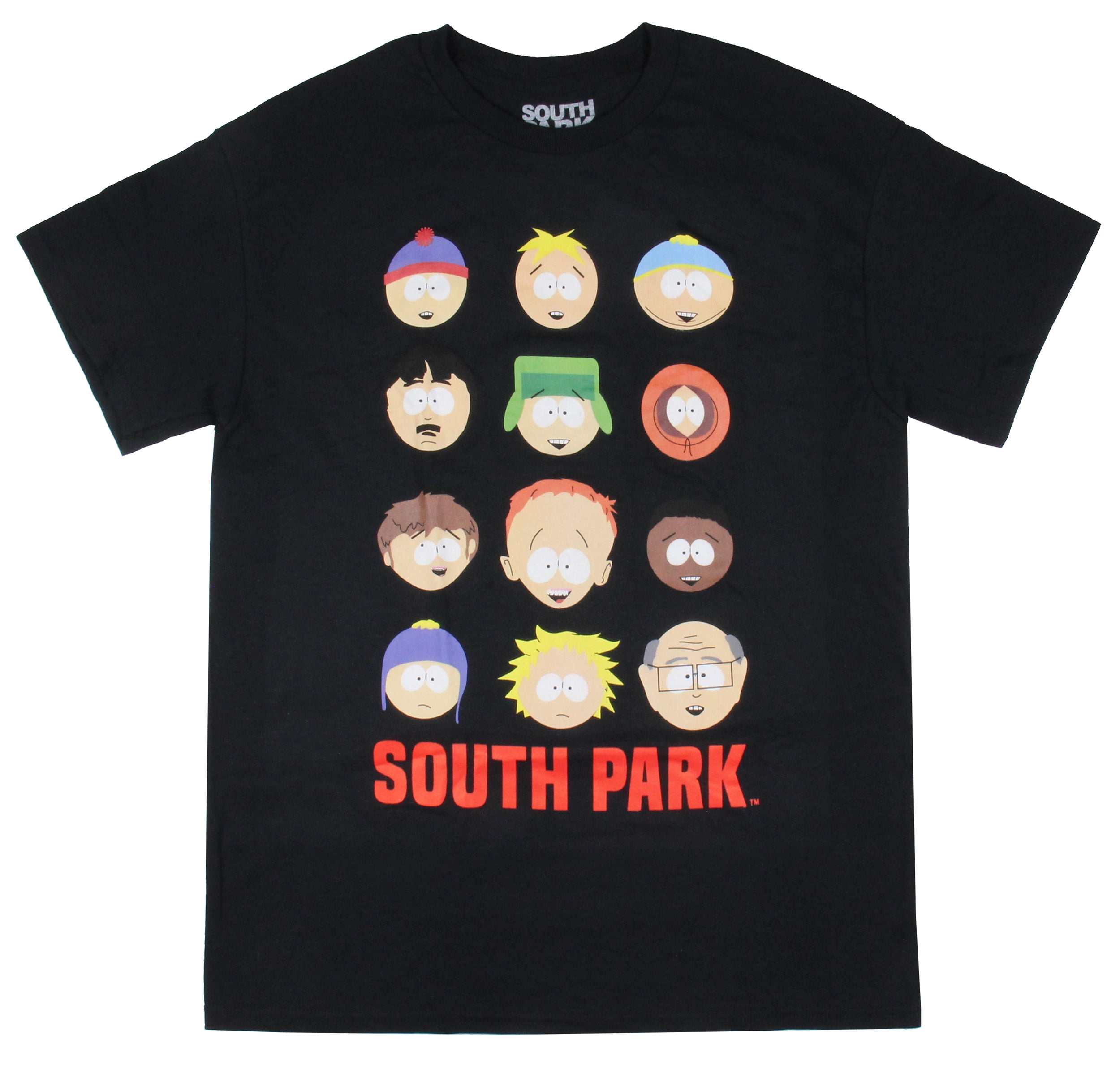 South Park Mens Twelve Character Faces Collage Graphic Print T-Shirt ...