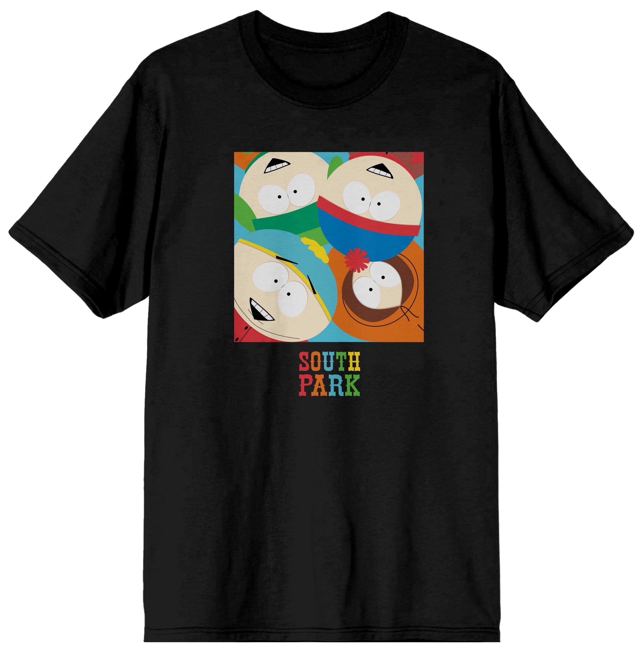South Park Square Art Crew Neck Short Sleeve Men's Black T-shirt-XL ...