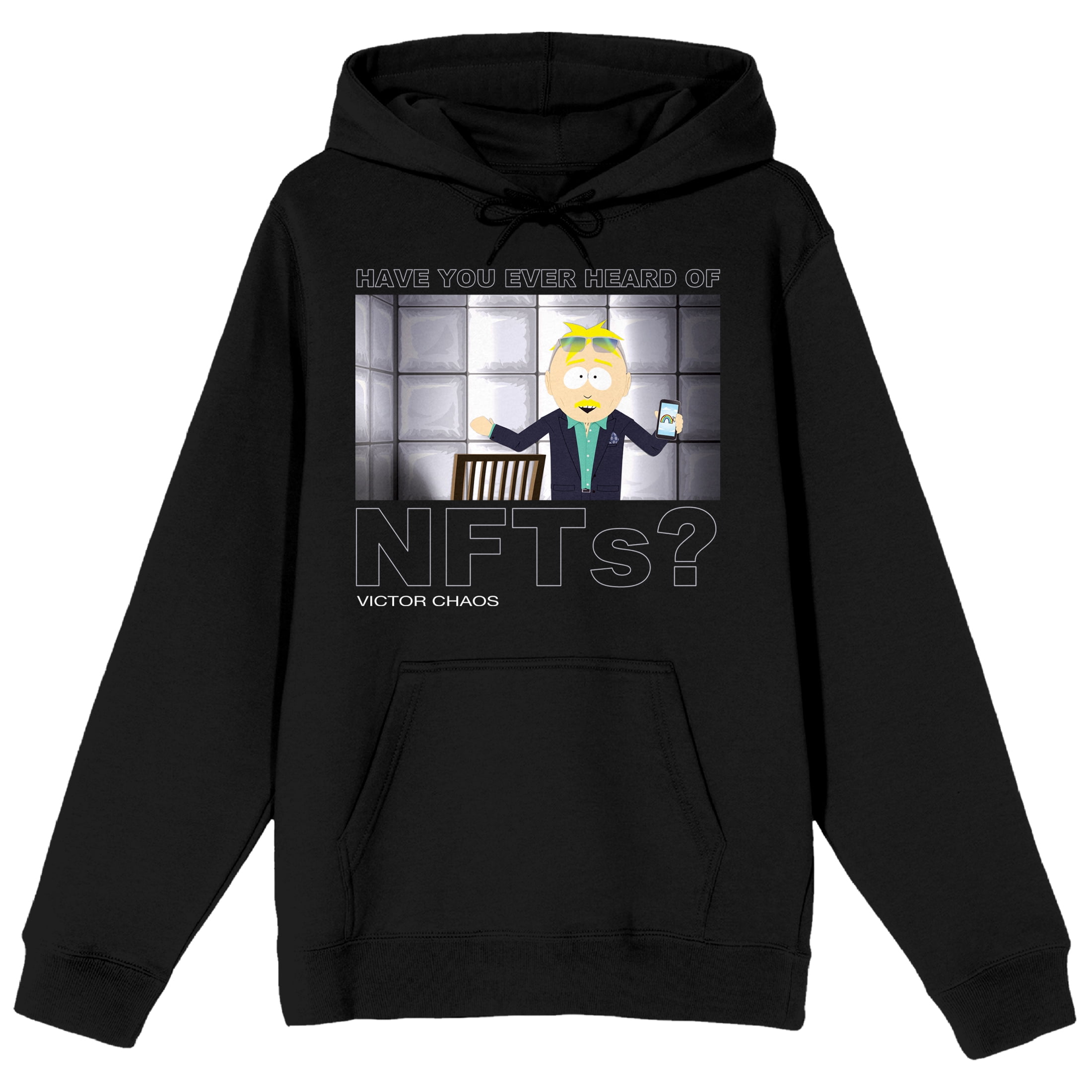 South Park Victor Chaos NFTs Quote Adult Black Graphic Hoodie-Small ...