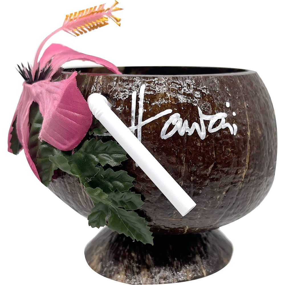 South Seas Native Treasures Coconut Cup with Straw and Flower - Walmart.com