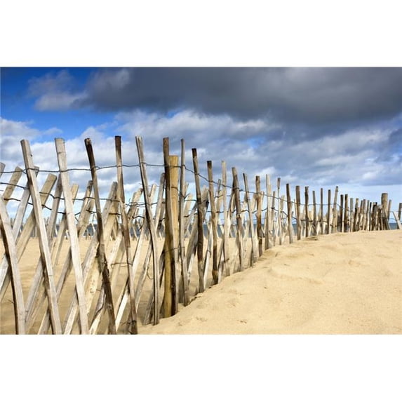 South Shields Tyne & Wear England - Dark Clouds Over Fence On A Beach ...
