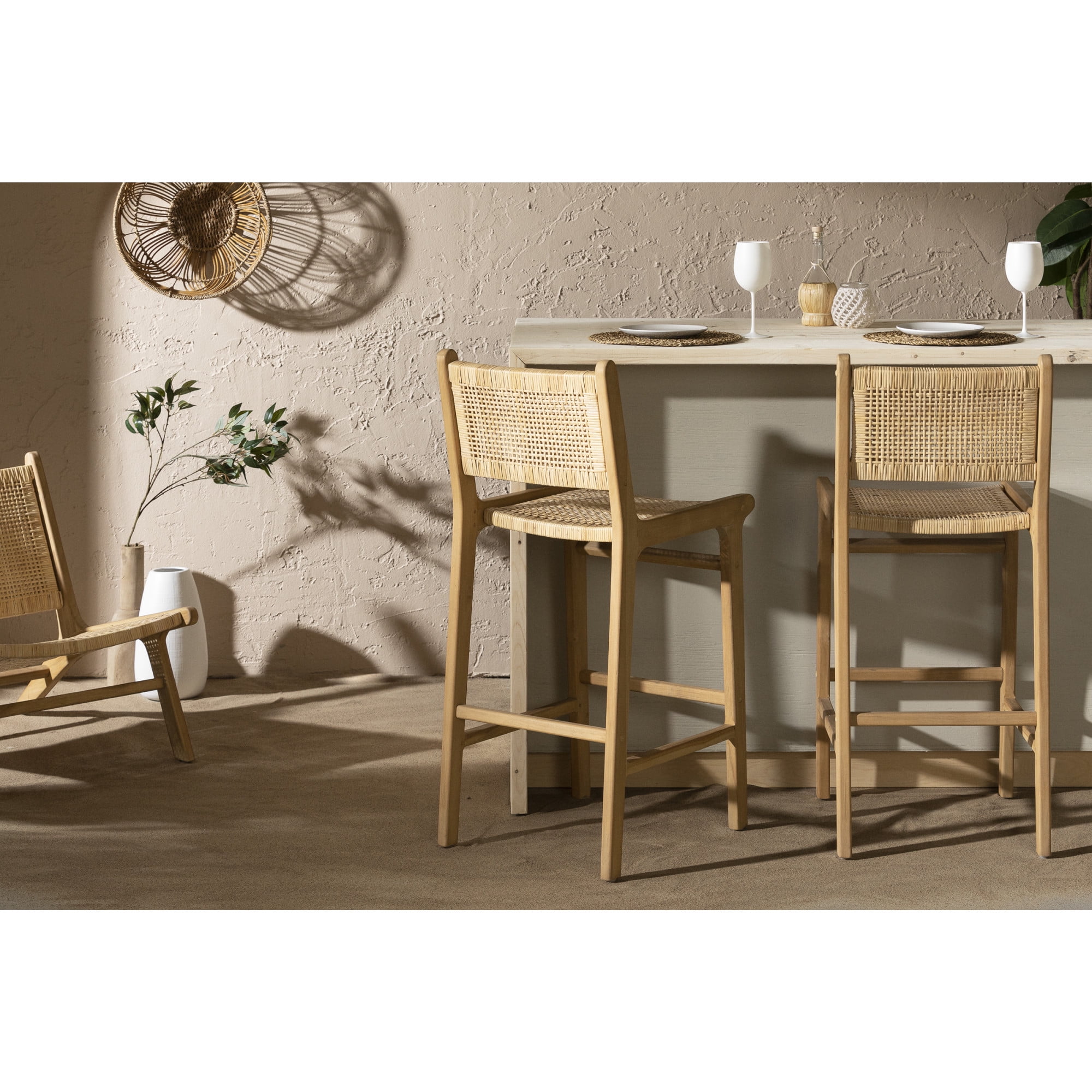 South Shore Agave, Bohemian Harmony Chair, Bar Beige - Walmart.com