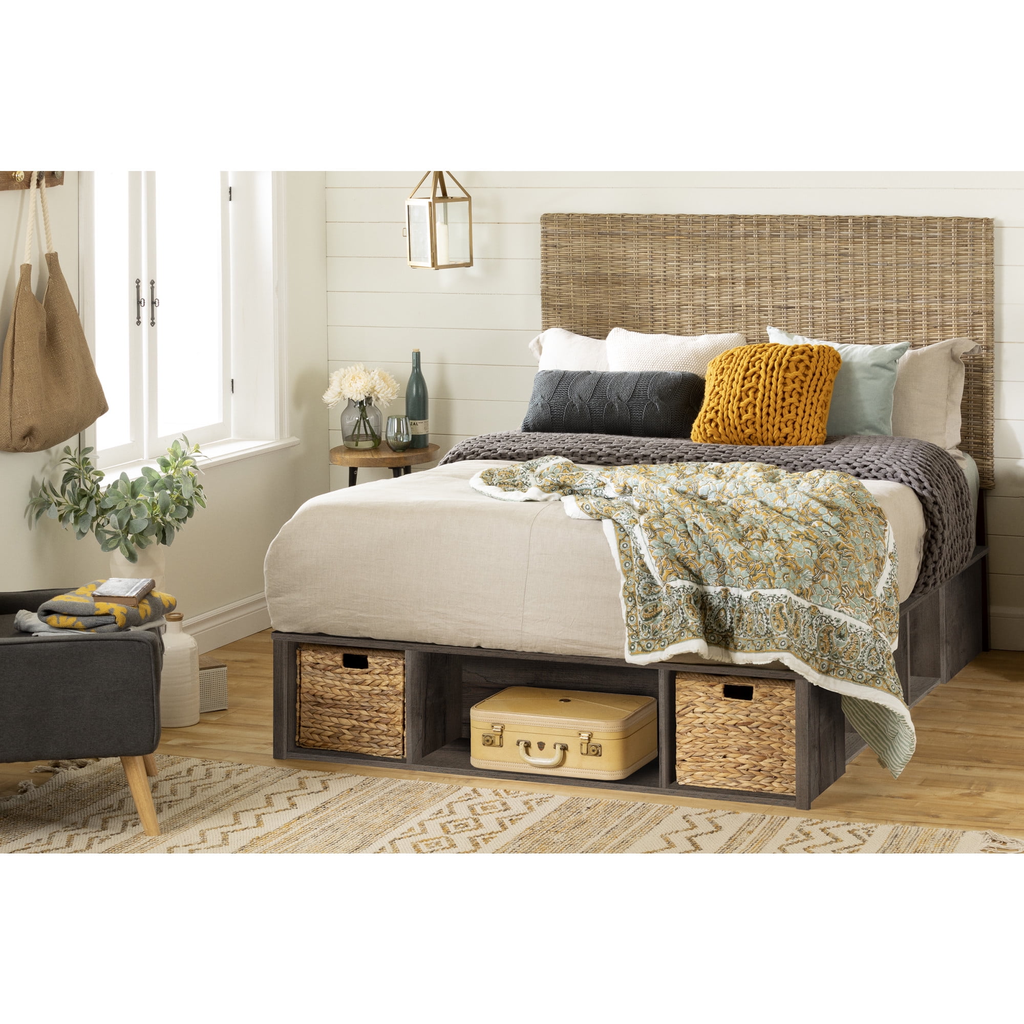 South Shore Avilla, Coastal Bed, Full Brown - Walmart.com