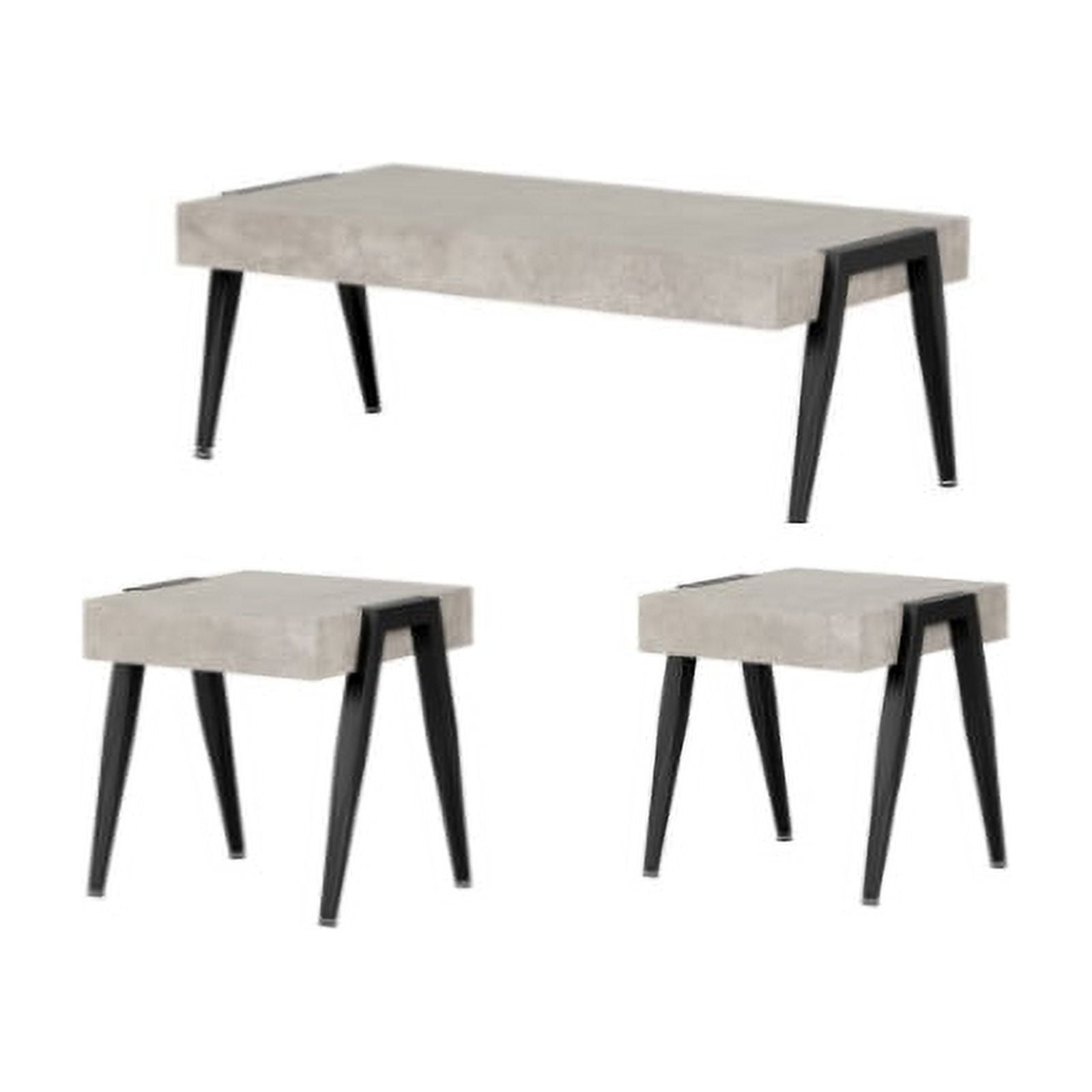 South Shore City Life Coffee Table and 2 End Tables Set in Faux ...