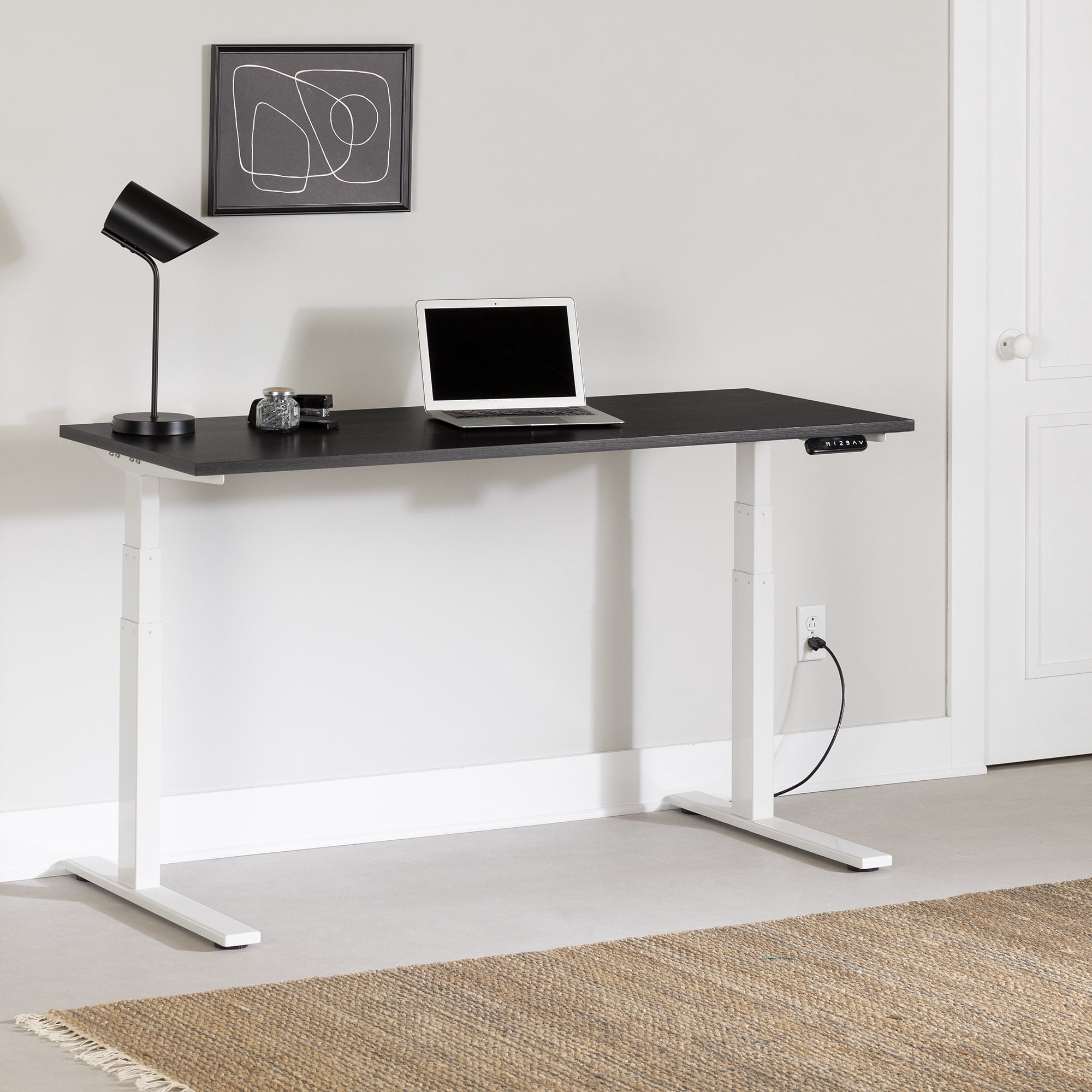 South Shore Ezra, Contemporary Adjustable Height Standing Desk, Gray ...