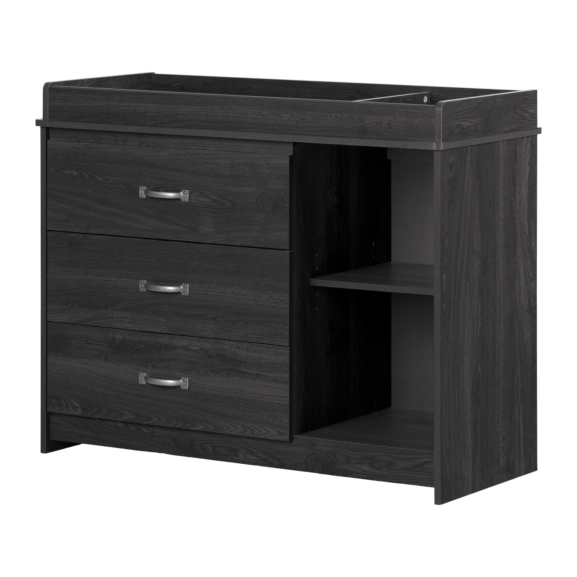 South Shore Furniture Gray Oak Nursery Changing Table with Natural ...