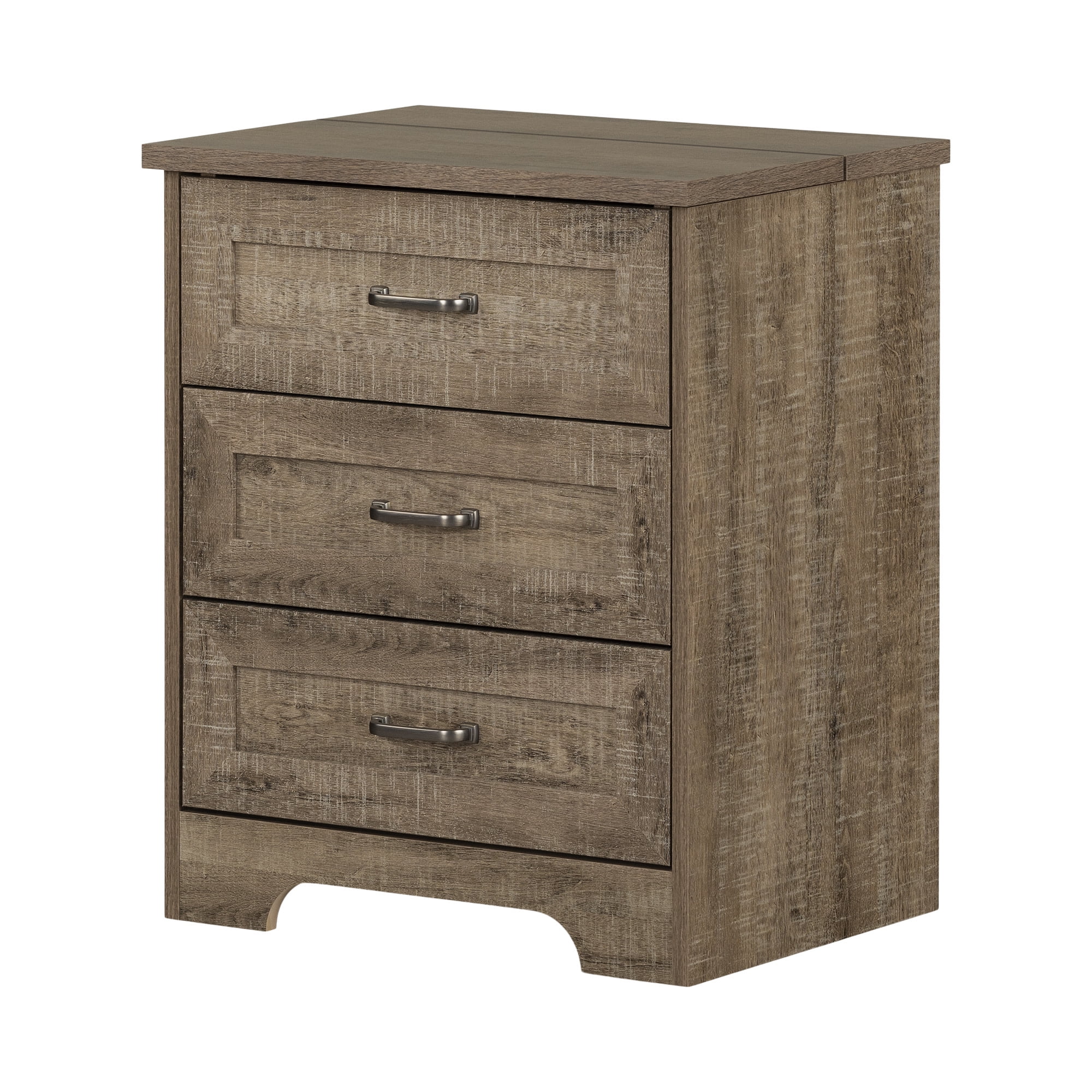 South Shore Harma, Farmhouse End table, Weathered Oak - Walmart.com