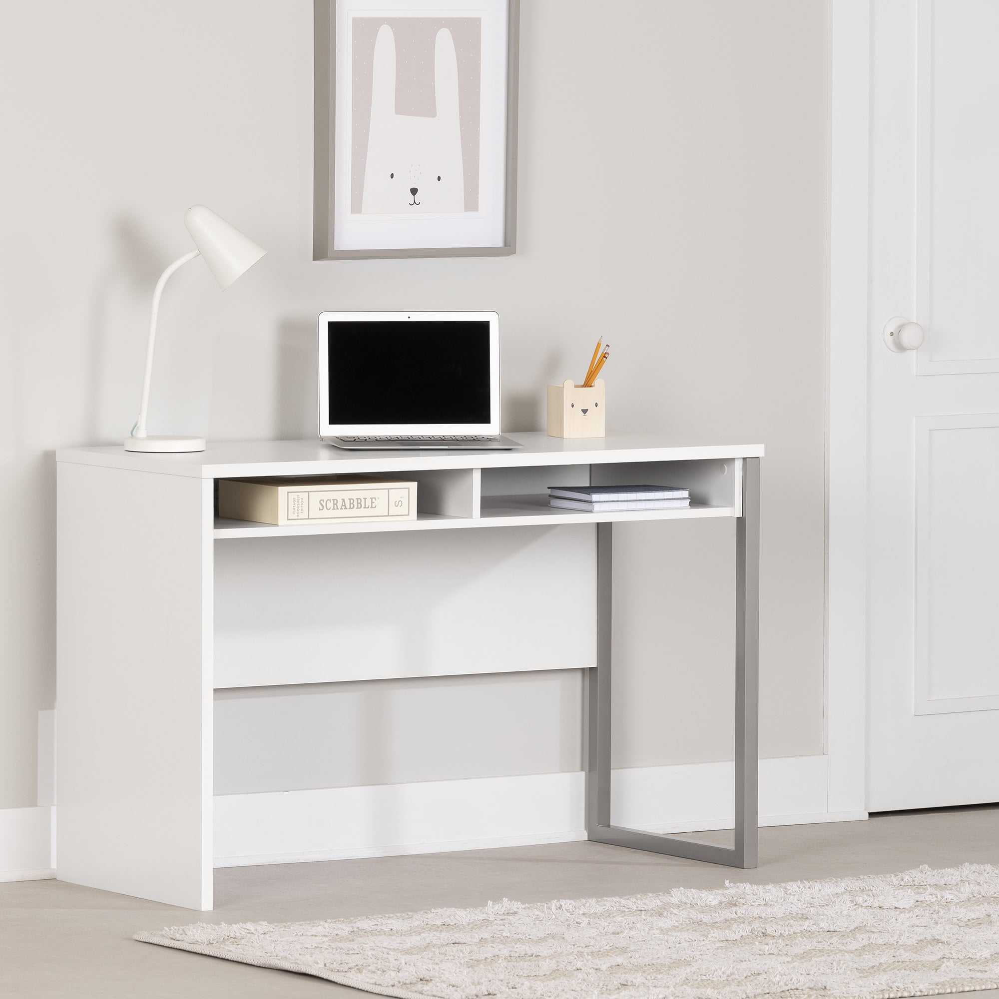 South Shore Hourra, Contemporary Desk, Pure White - Walmart.com