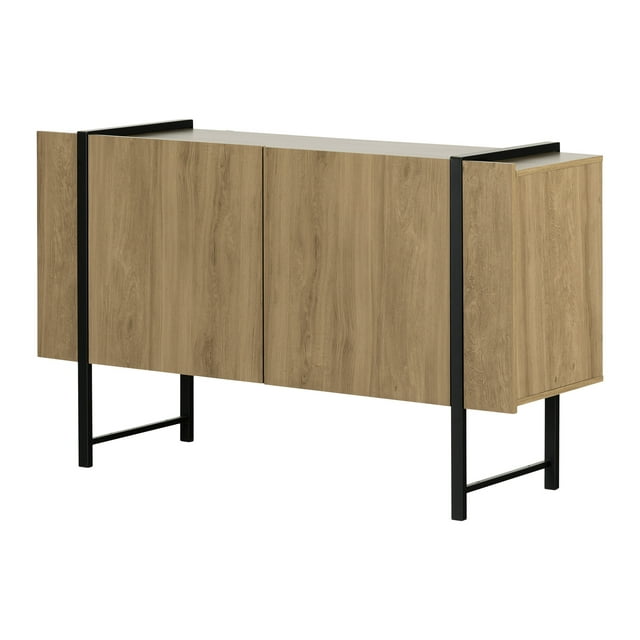 South Shore Mezzy, Urban Modern Sideboard, Light Walnut - Walmart.com