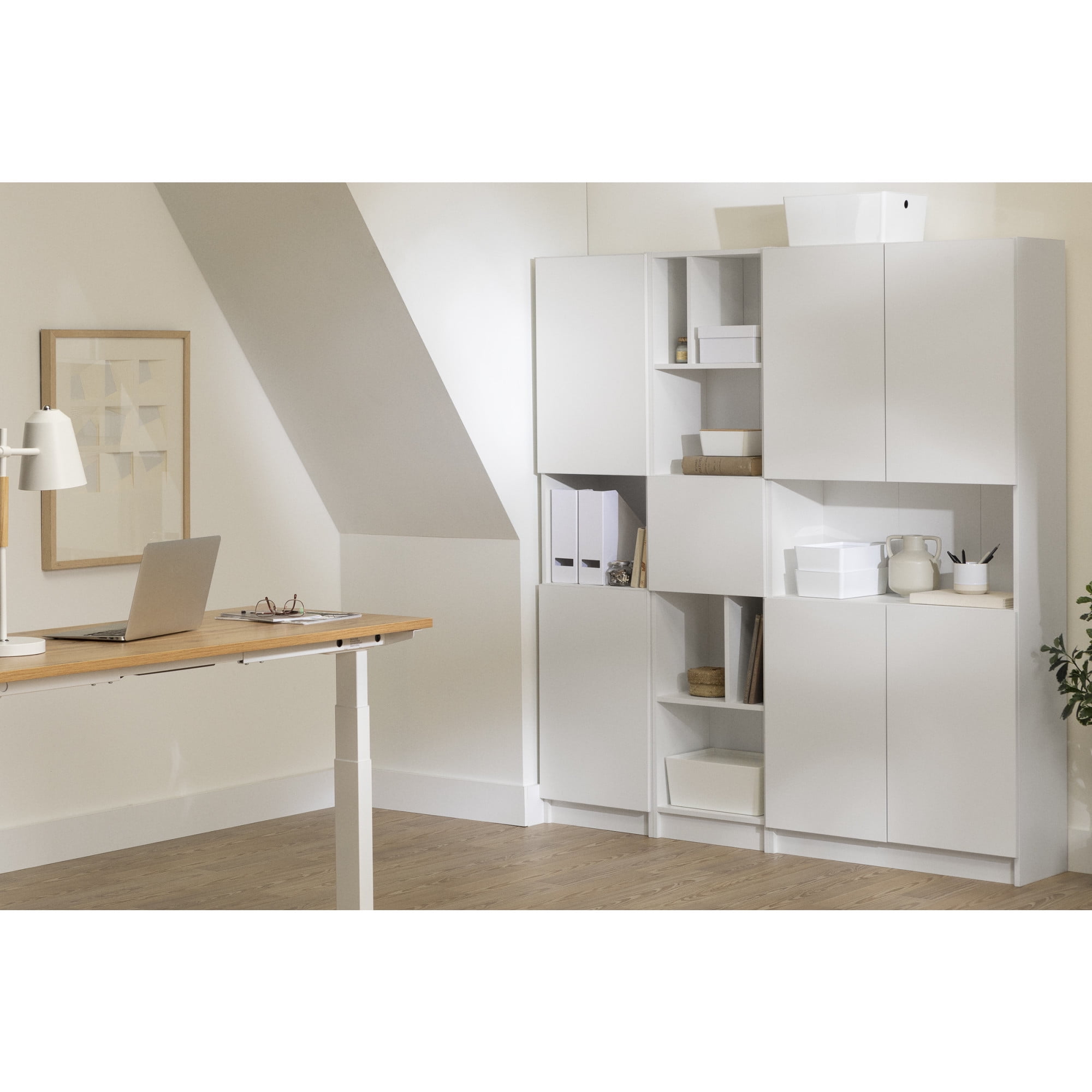 South Shore Olea, Contemporary Bookcase, Narrow White - Walmart.com