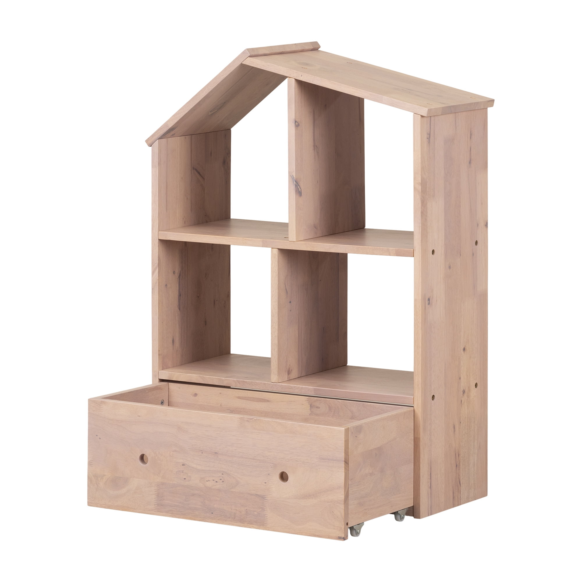 South Shore Sweedi, Scandinavian Bookcase with Storage Bin, Pink ...