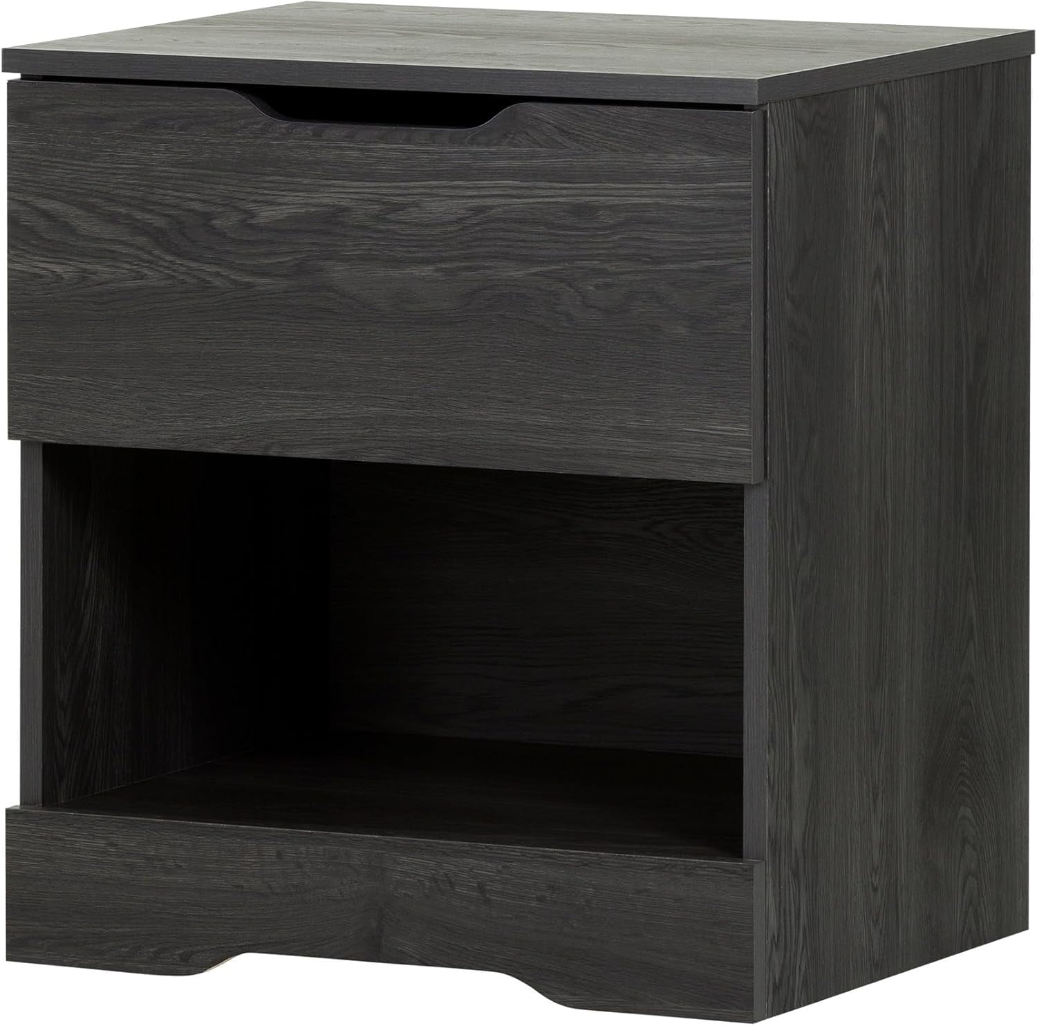 South Shore Trinity 1-Drawer Nightstand, Gray Oak with Cut-Out Handles - Walmart.com