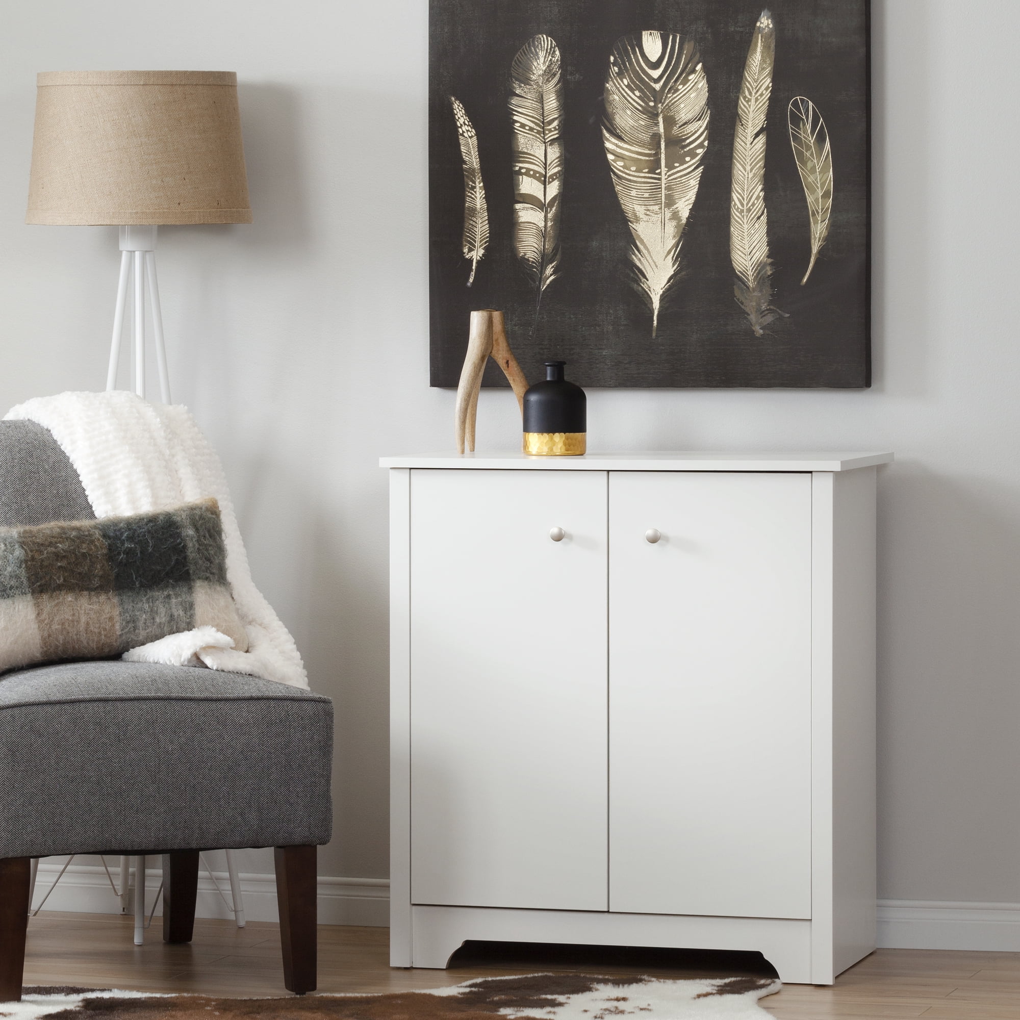 Free Shipping! South Shore Vito Storage Cabinet in Pure White - Walmart ...