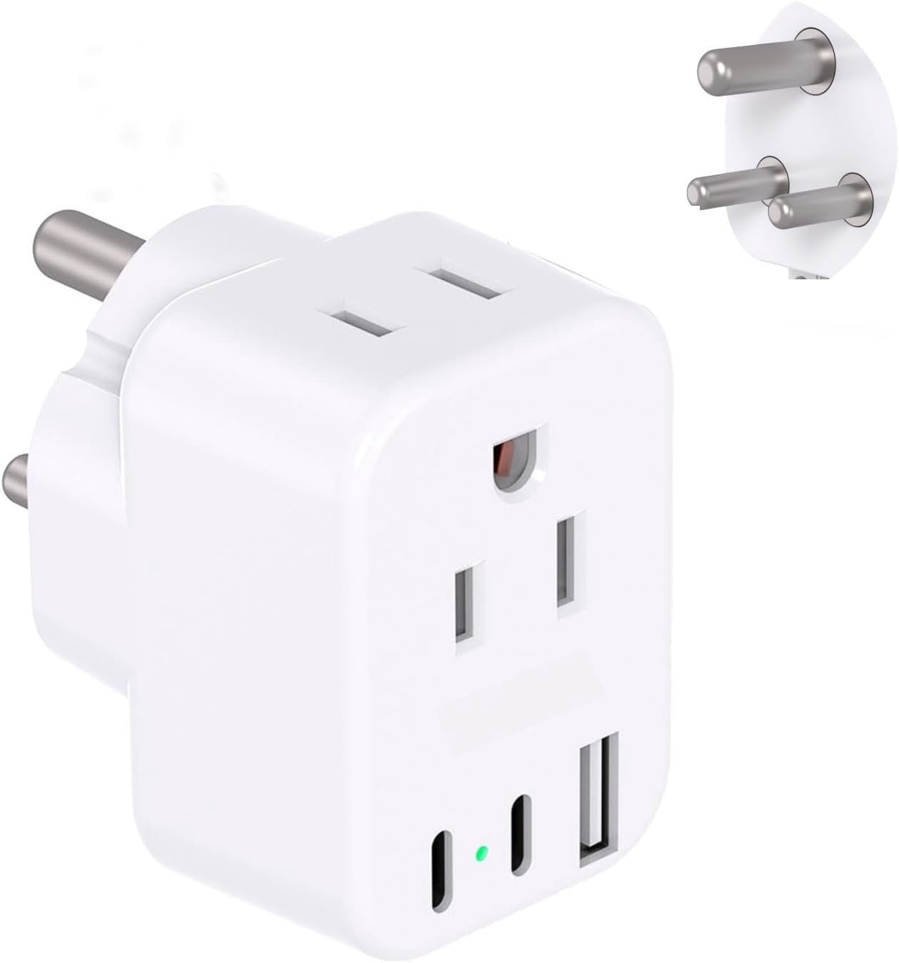 South Travel Plug Adapter, Type M Power Adapter with 2 AC Outlets 3 USB ...