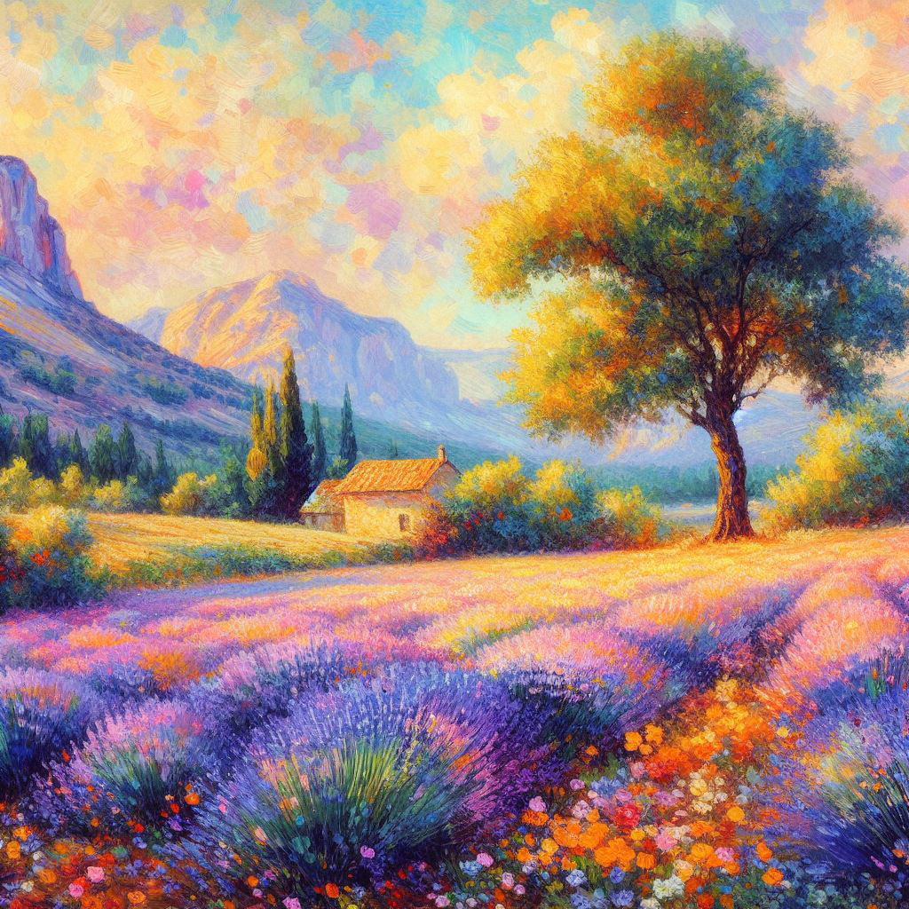 South of France Pastel Painting - 12" x 18" Art Print Wall Decor ...