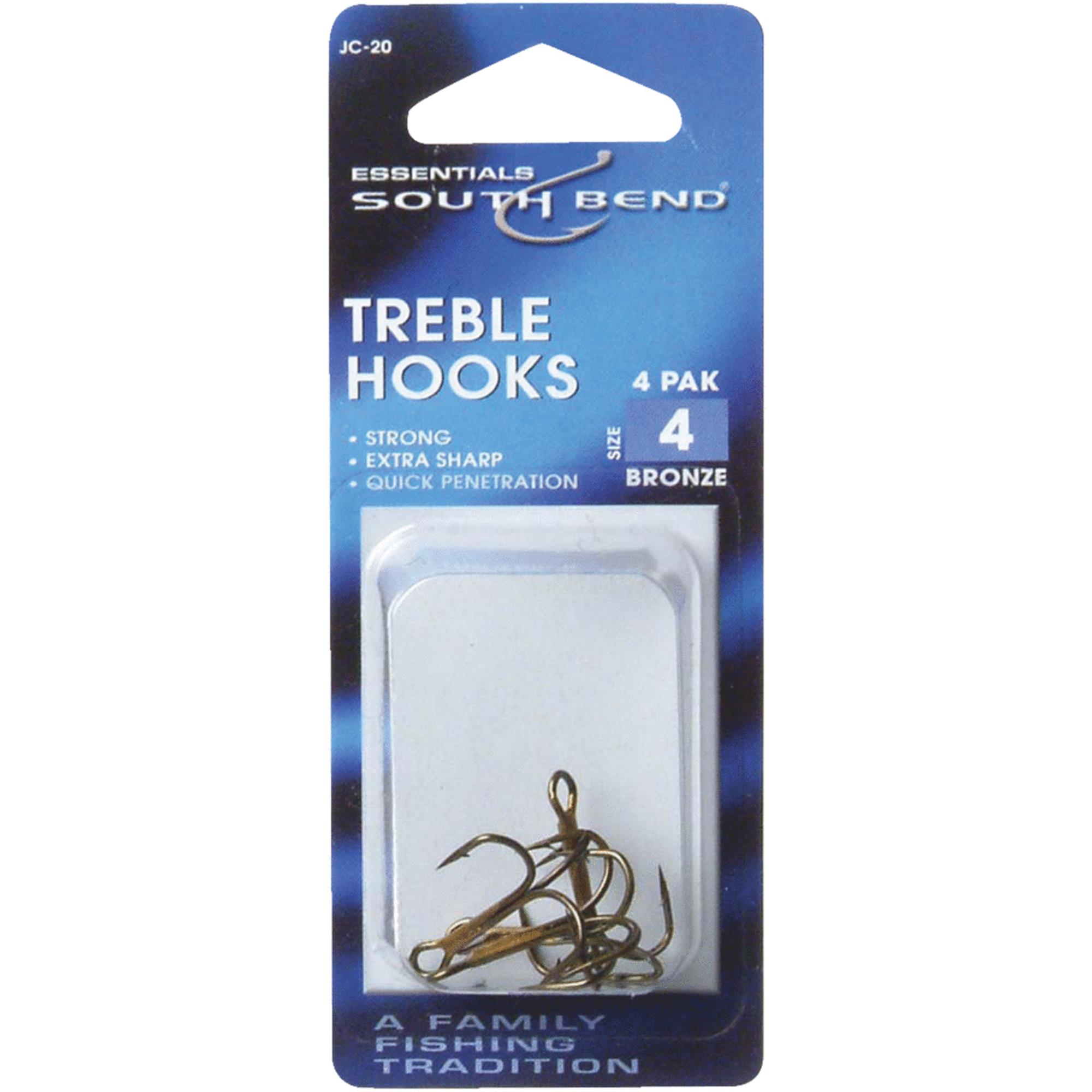 SouthBend Size 4 Bronze Treble Fishing Hook (4-Pack) JC20 - Walmart.com
