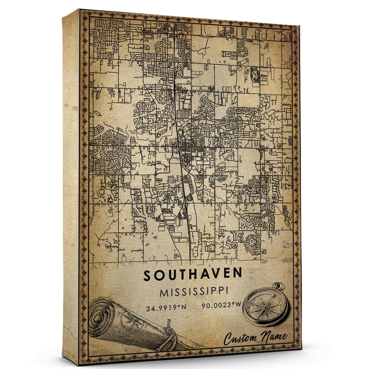 Southaven Map Poster, Mississippi Map Art Poster, Canvas, Southaven Map ...