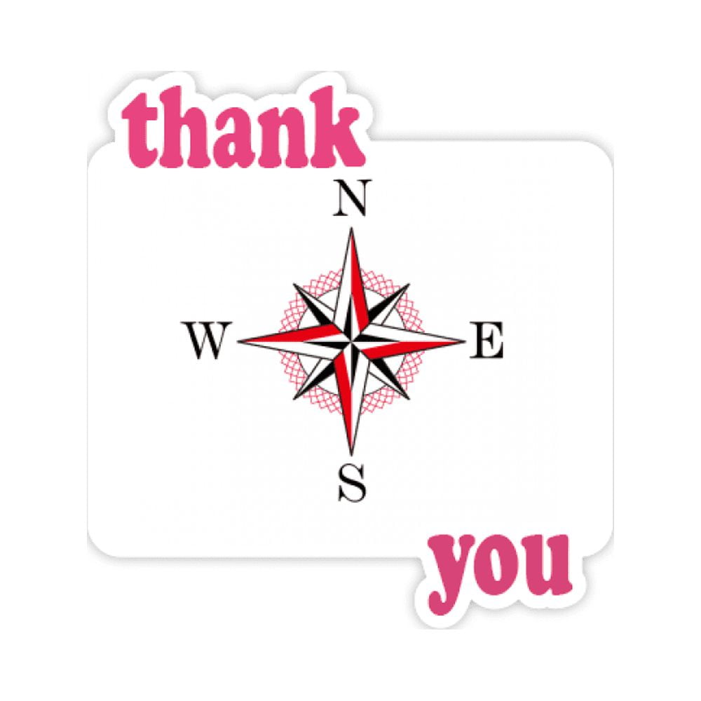 Southeast Compass Positioning Direction Thank You Stickers Quote ...