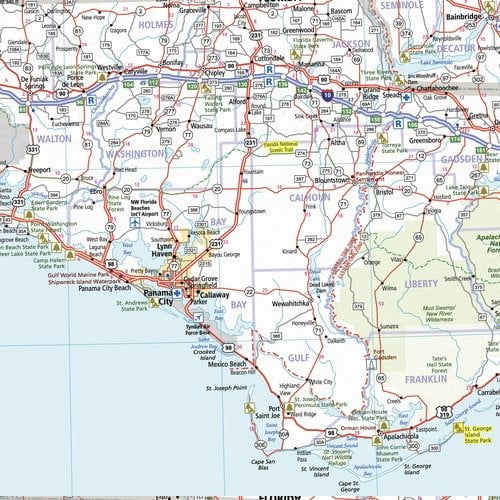 Southeastern United States Wall Map - 60" x 42" Matte Plastic - Walmart.com