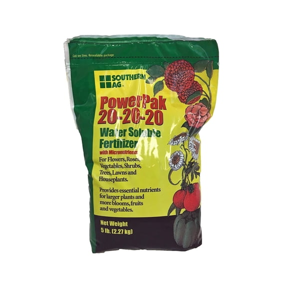 Southern Ag PowerPak 20-20-20 Water Soluble Fertilizer, 5 LB - Walmart.com
