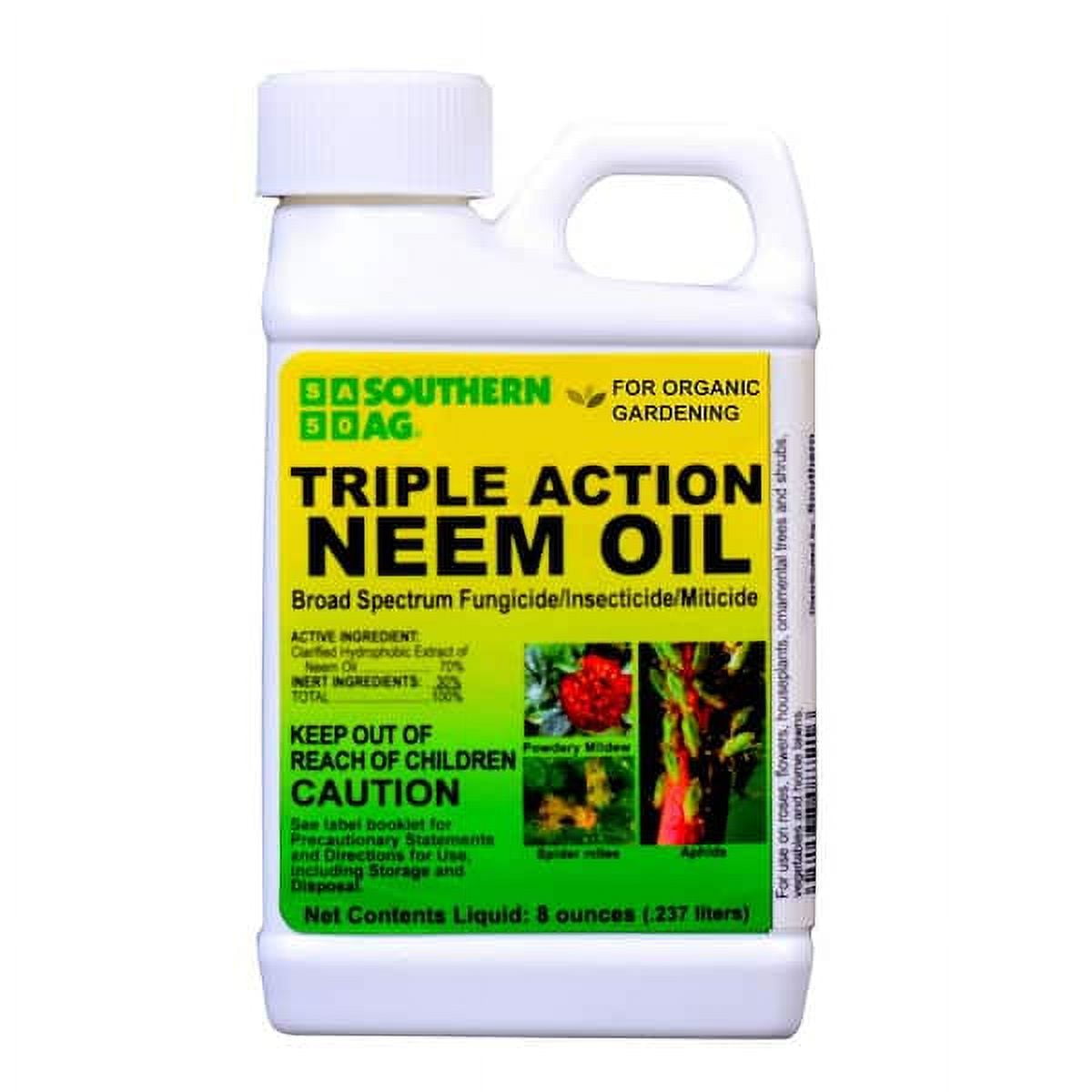 Southern Ag Triple-Action Neem Oil Concentrate, 8 oz with Controls ...