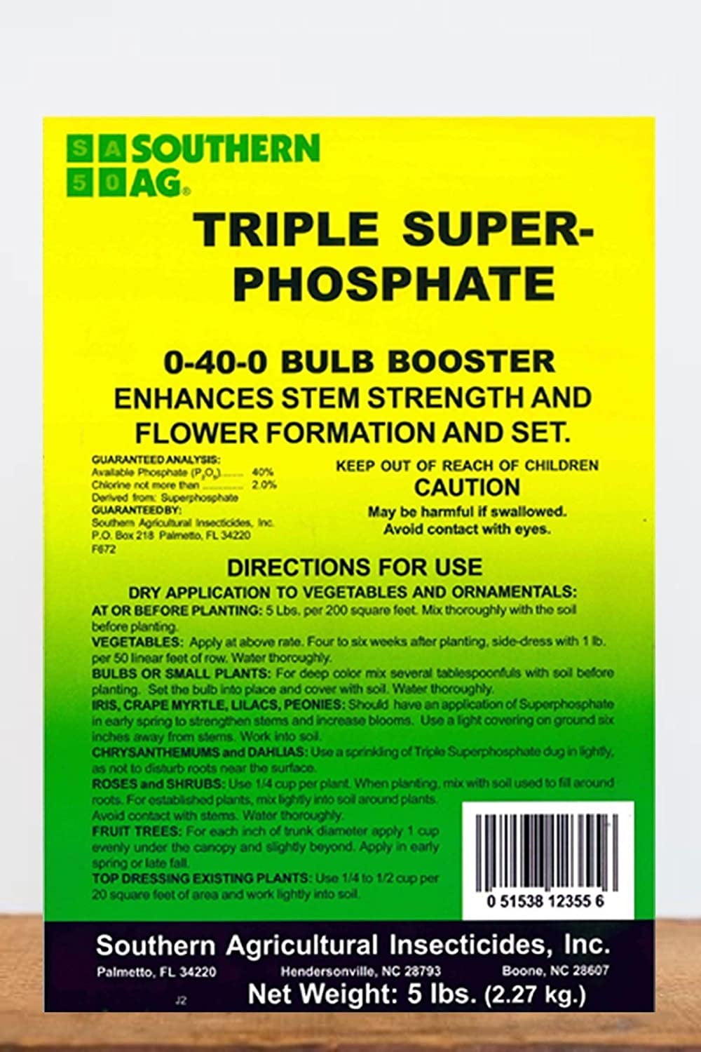 Southern Ag Triple Super Phosphate 0-40-0 Bulb Booster, 5 LB Size: 5 LB ...