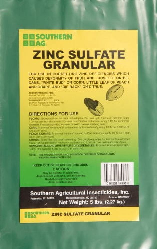 Southern Ag Zinc Sulfate Granular-5# Fertilizer, 80 Fl Oz - Walmart.com